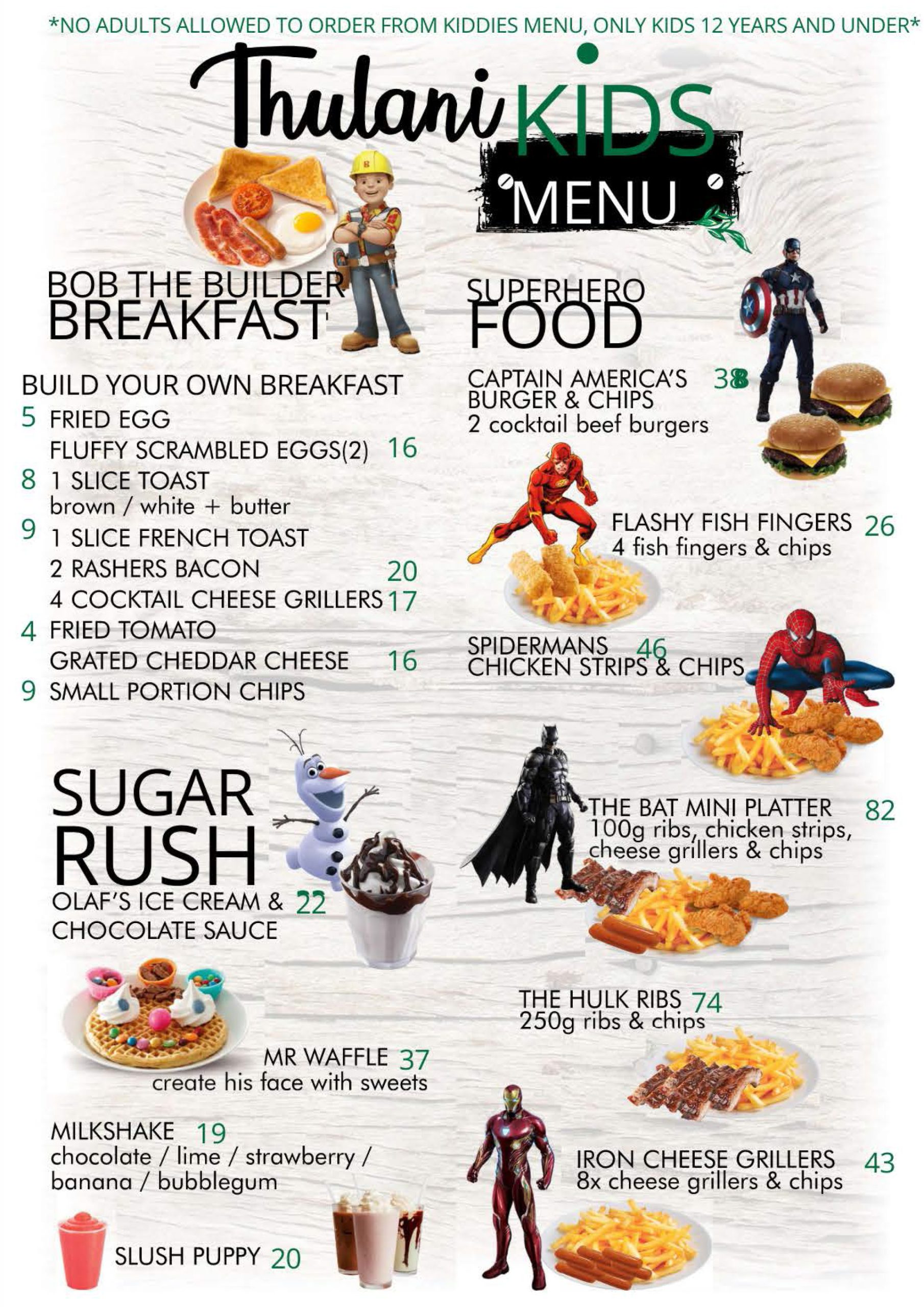 Restaurant Menu – Thulani Resort