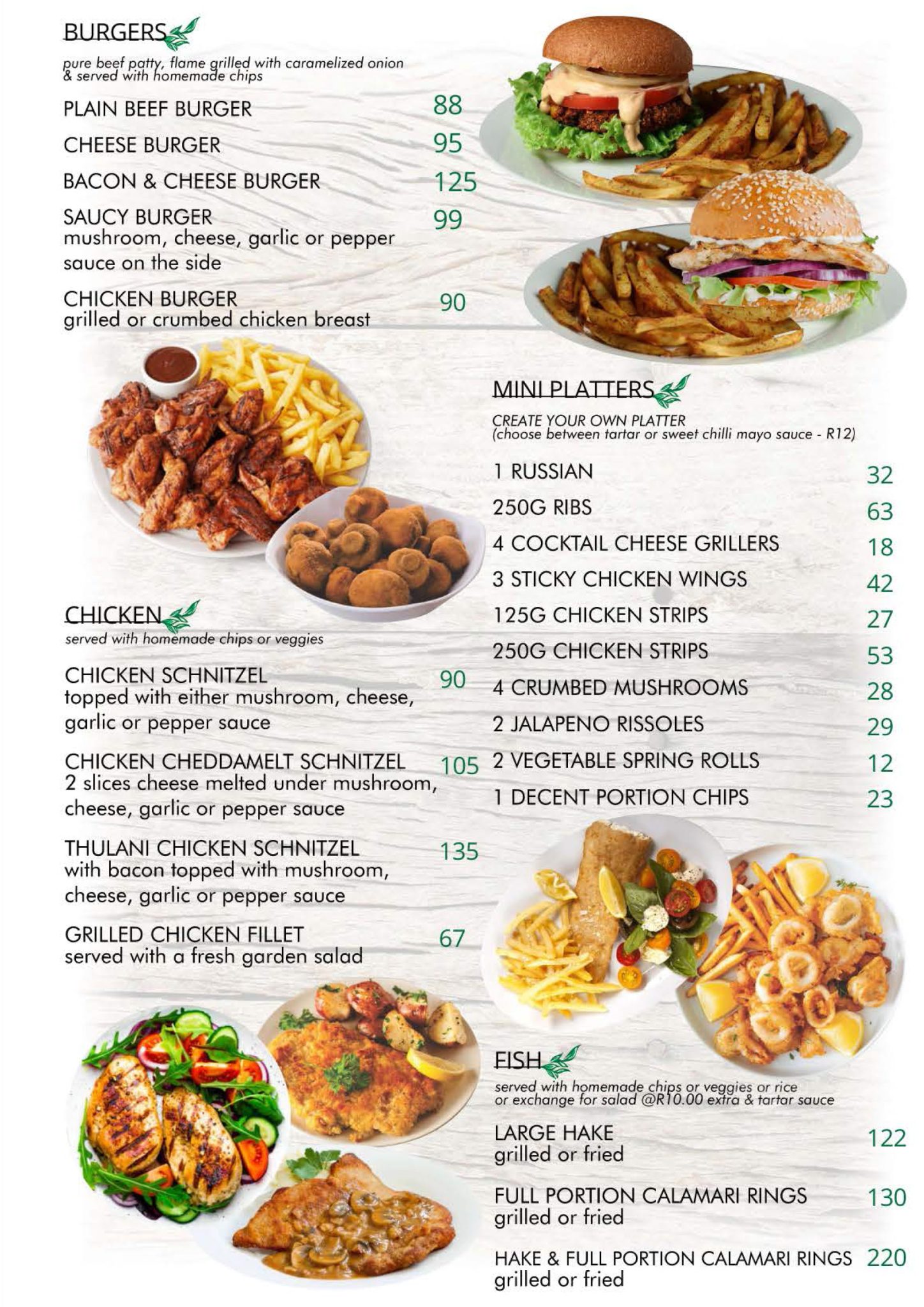 Restaurant Menu – Thulani Resort