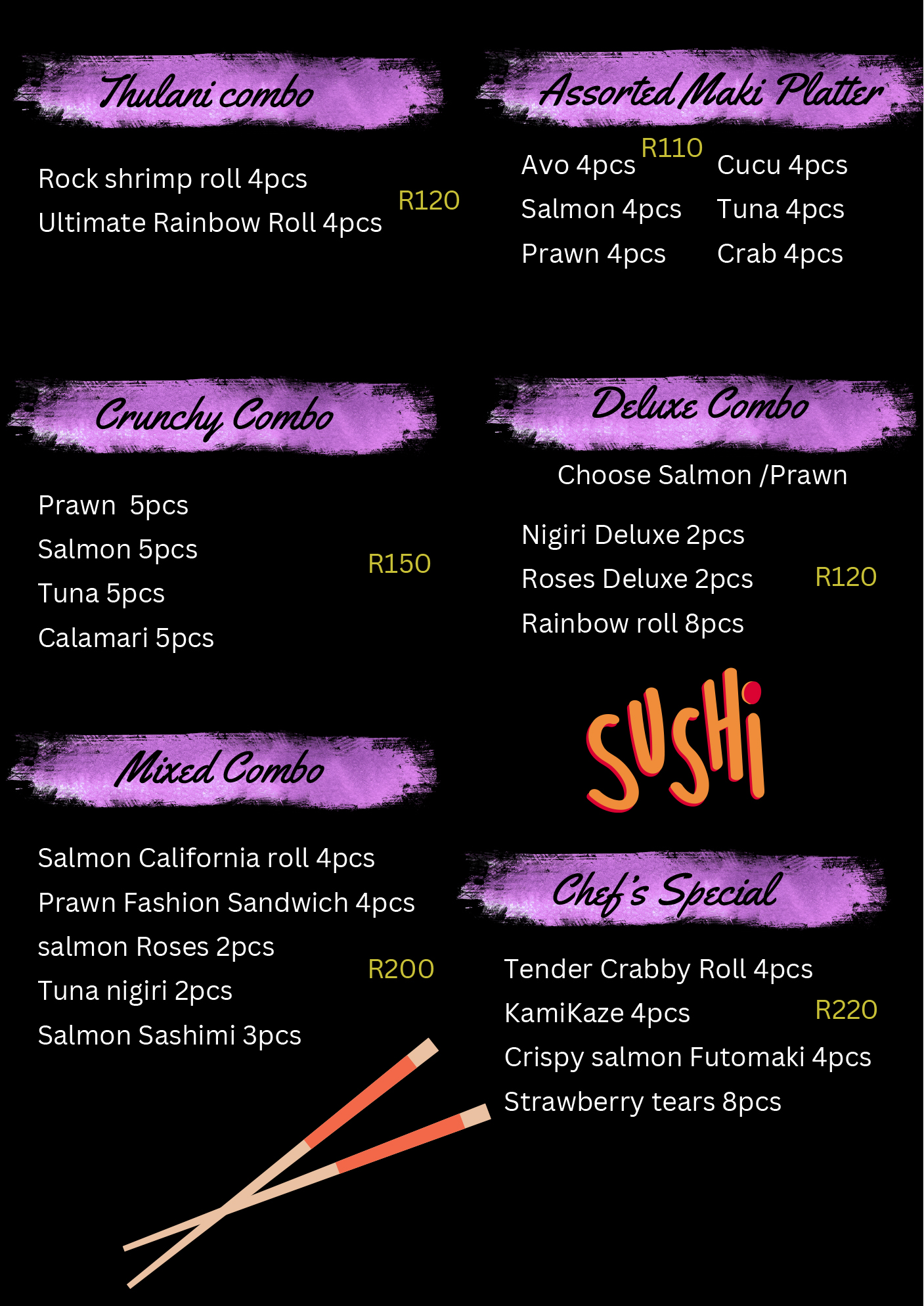 Restaurant Menu – Thulani Resort