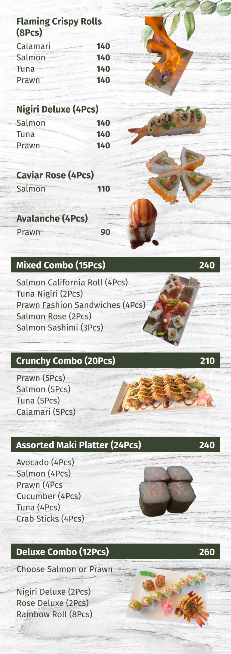 Restaurant Menu – Thulani Resort